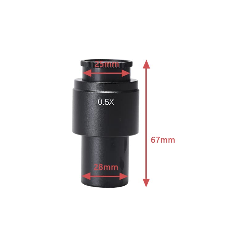 HAYEAR Industry Microscope Lens C Mount Eyepiece Lens Tube 0.35X 0.5X 1X 2X for Optical Zoom 0.7X - 4.5X Monocular Lens (0.5X)