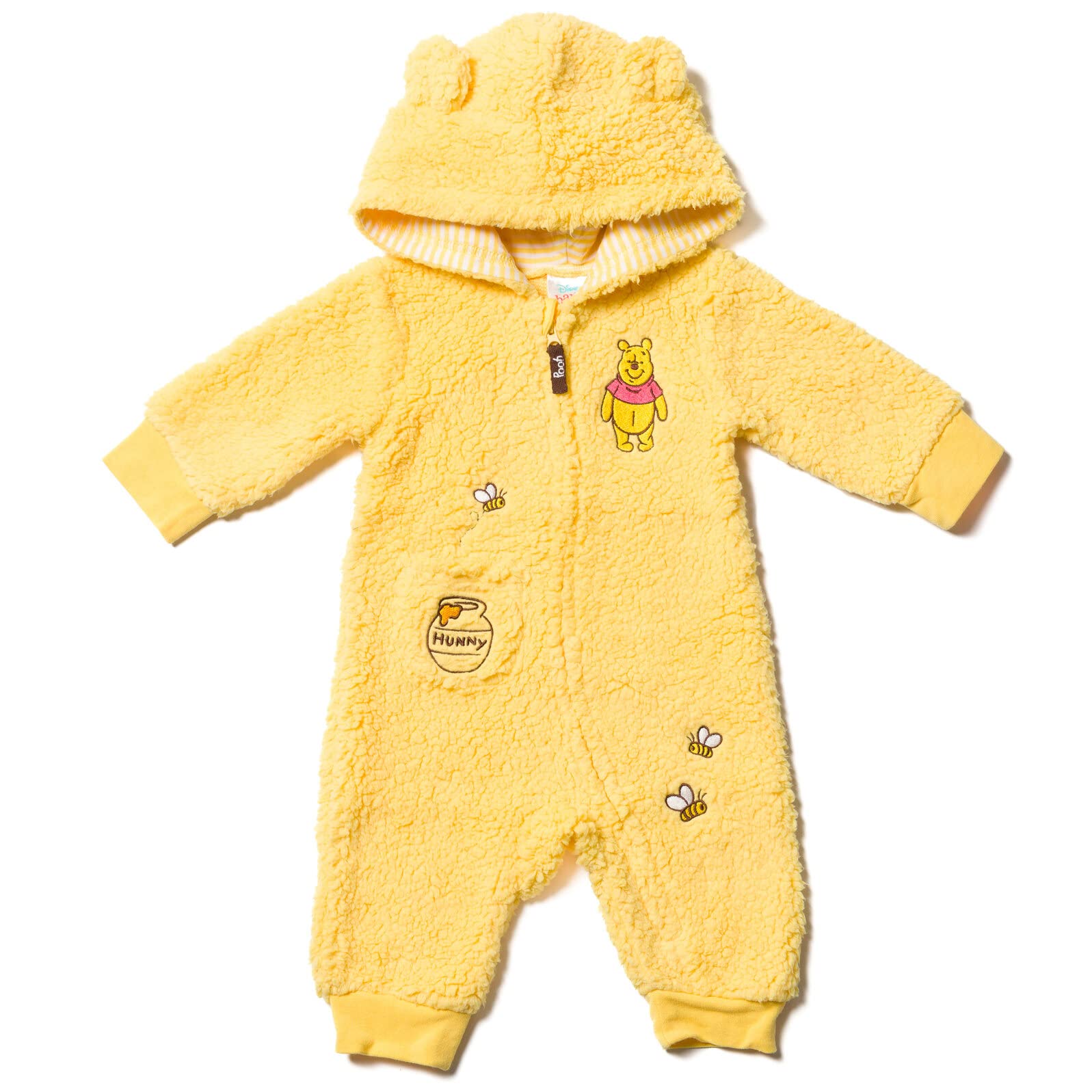 Disney Winnie the Pooh Newborn Baby Boys Zip Up Coverall Yellow Newborn