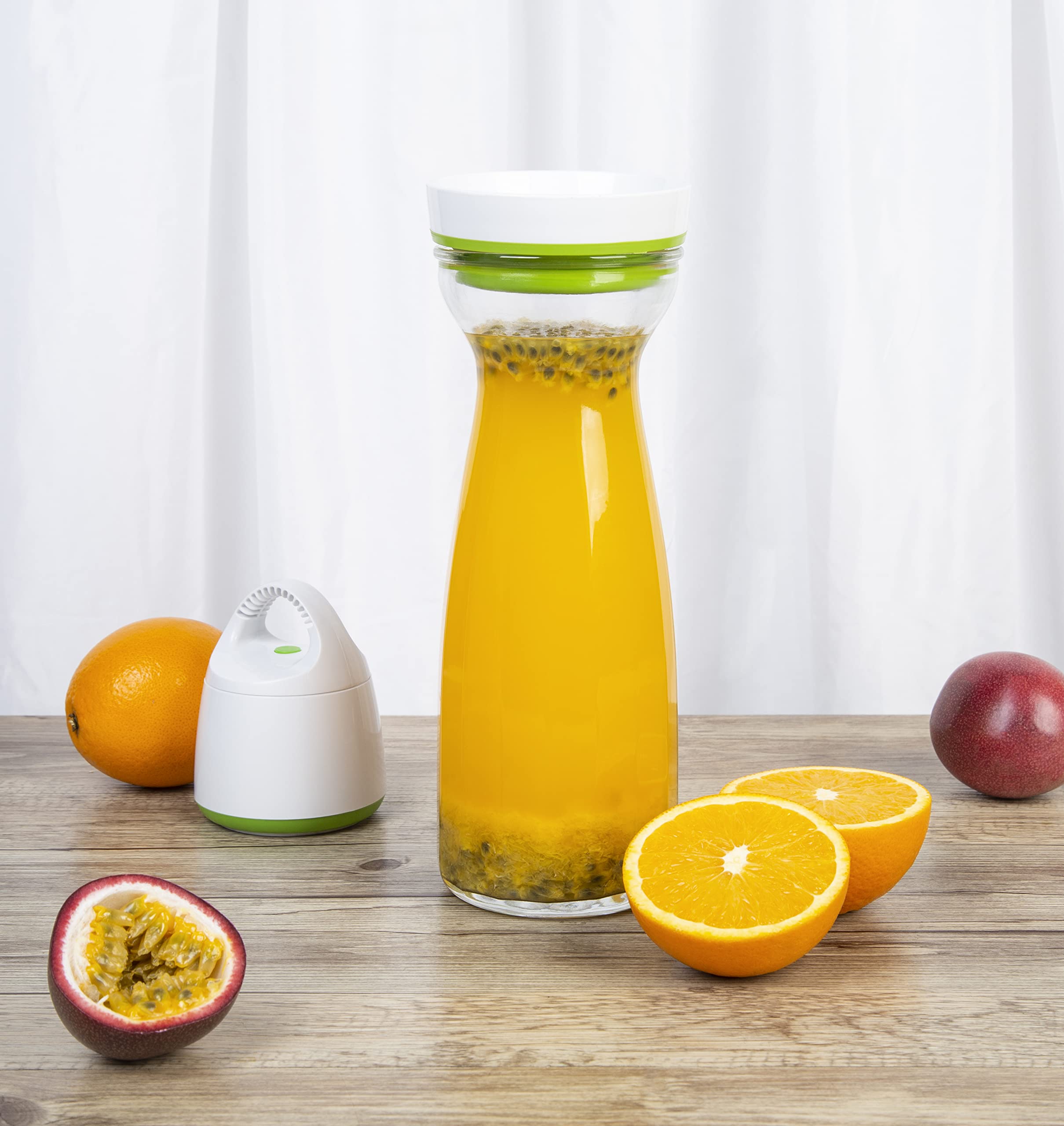 FOSA O2Go 1.2L (40oz) Vacuum Sealed Glass Jug with Lid, Glass Pitcher (Vacuum Pump not Included)