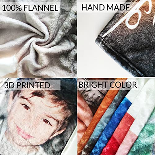 iBedding Personalized Birthday Gifts Custom Blanket Photo Blankets Using My Own Photos for Daughter,Son