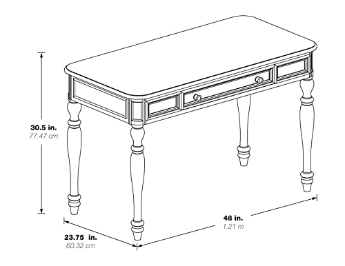 OSP Home Furnishings Country Meadows 48 Inch Writing Desk with Drawer, Plantation Grey