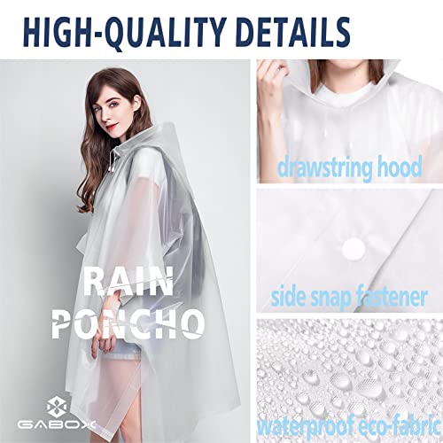 GABOX ๐ ๐๐๐๐ค ๐๐๐ฎ๐ฌ๐๐๐ฅ๐ ๐๐๐ ๐๐๐ข๐ง ๐๐จ๐ง๐๐ก๐จ, Rain Coat Hood Camping Blanket Waterproof Raincoat for Adults Women Men Travel Hiking, White Color