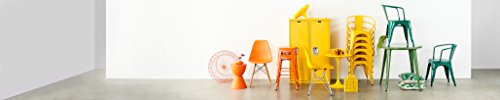Modway Haste Contemporary Modern Hourglass Accent Stool in Orange