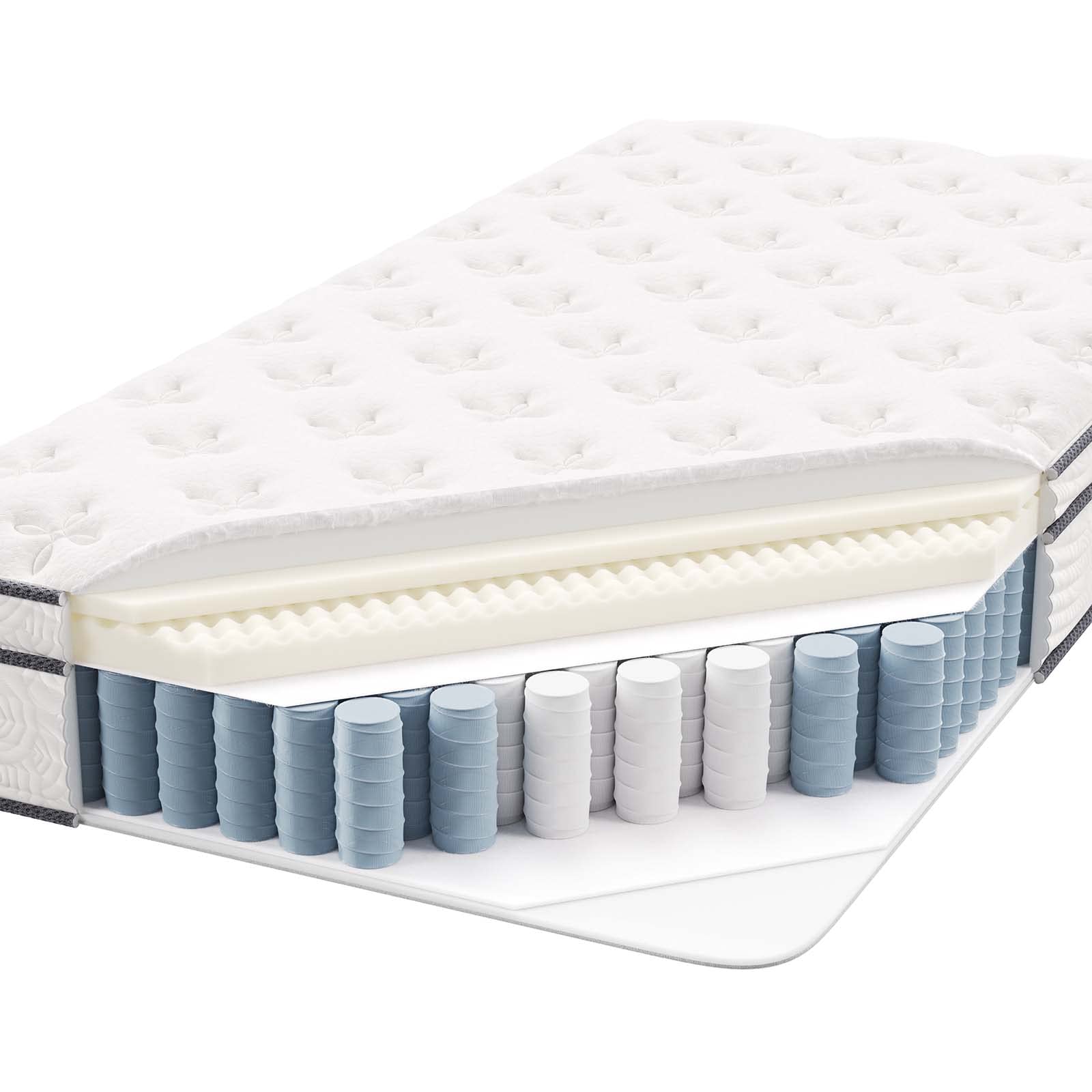 Modway Jenna 10” Innerspring and Memory Foam Twin XL Mattress With Individually Encased Coils, White