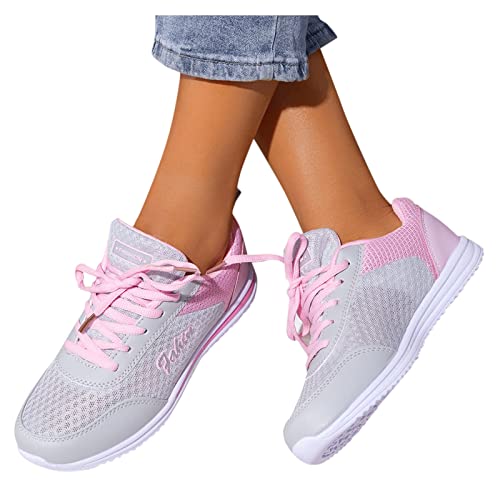 FASDNENDYS for Women's Breathable On Slip Casual Fashion Mesh Shoes Women's Work Out Shoe Pink