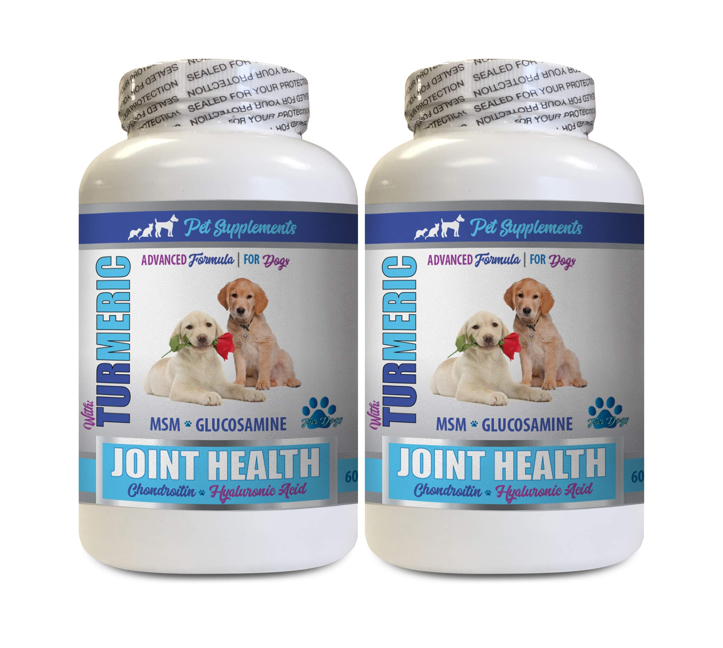 PET SUPPLEMENTS Dog Joint Vitamins - Turmeric Joint Health for Dogs - Advanced Formula for Joints - msm for Dog - 2 Bottles (120 Tablets)