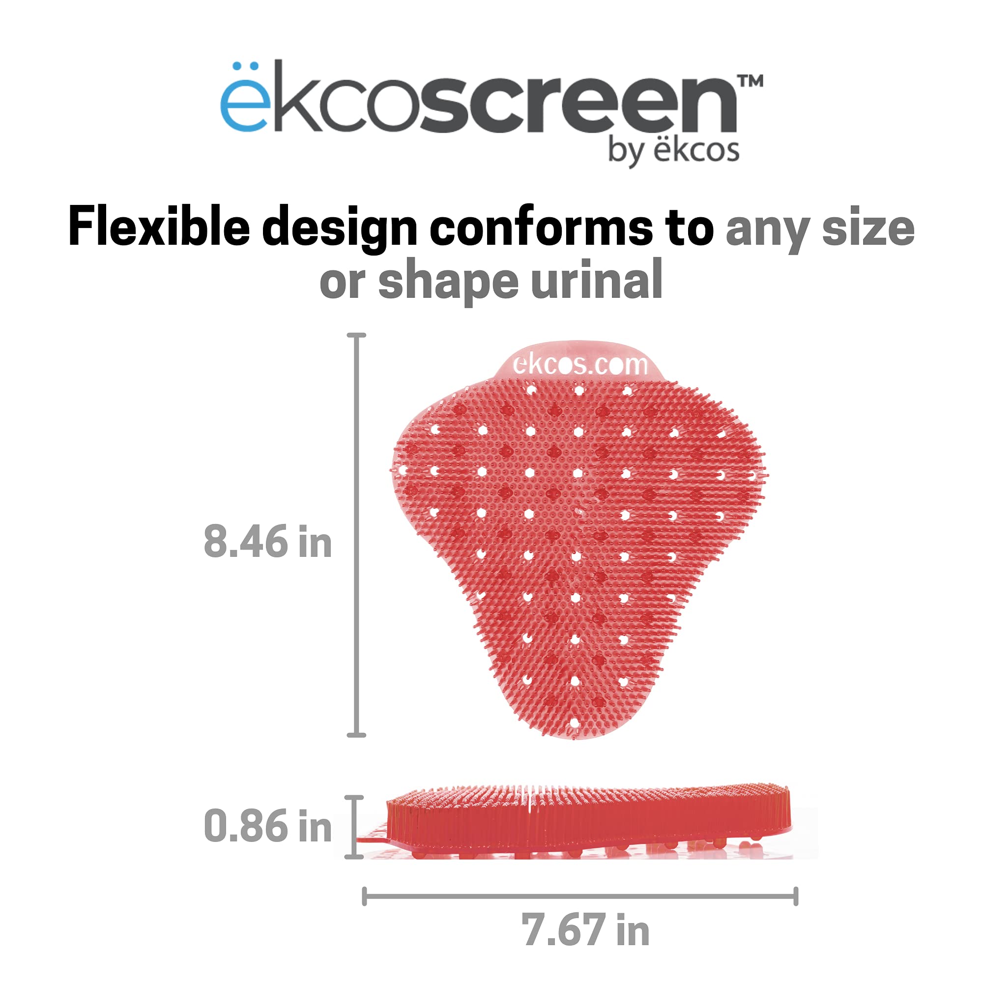 Diversey Ekcos Innovations EKS-10R-12 ekcoscreen 60 Day Premium Anti-Splash Urinal Screen, for Cleaner Restrooms with Melon Scent, Red (Pack of 12)