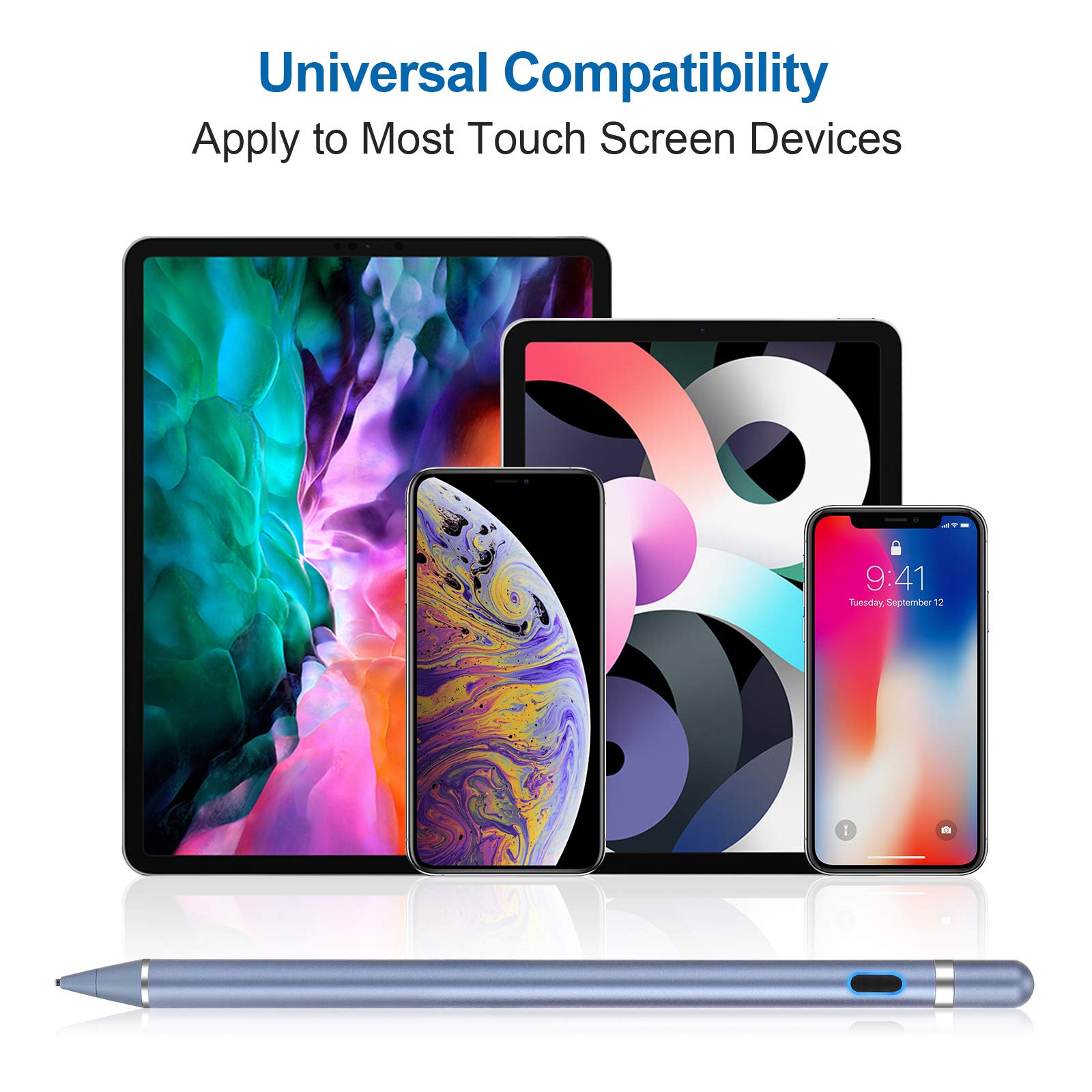 iPad Pencil 2nd Generation with Digital Power Display, Palm Rejection Stylus Pen for iPad with Magnetic Wireless Charging Compatible with Apple iPad 10/9/8/7, Pro 11/12.9 Inch, Air 3/4/5, Mini 7/6/5