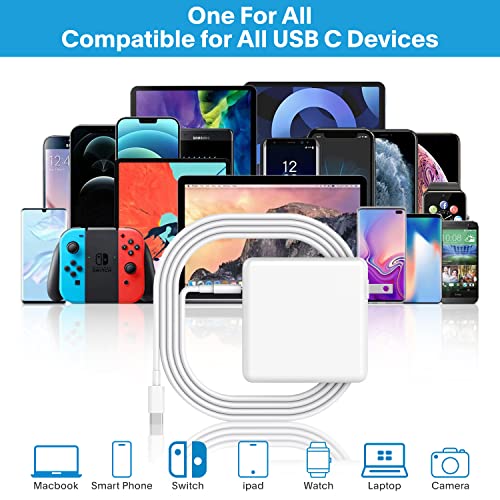 Mac Book Pro Charger - 118W USB C Fast Charger Power Adapter for USB C Port MacBook Pro/MacBook Air 16 15 14 13 Inch, New iPad Pro and All USB C Device, Include Charge Cable(7.2ft/2.2m),White