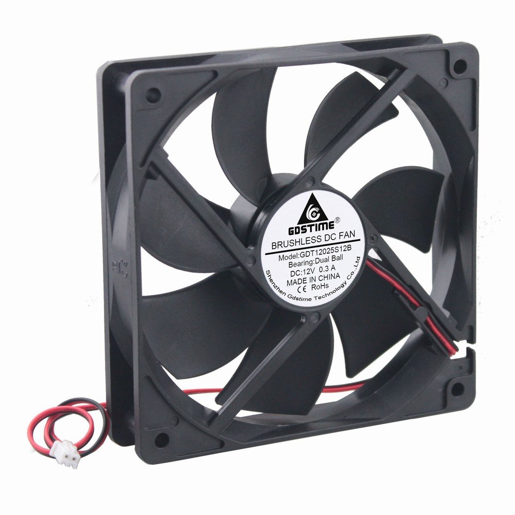 GDSTIME 120x25mm Ball Bearing Fan Bundle with Hydraulic Bearing 120x25mm Fan - 12V 2 Pin