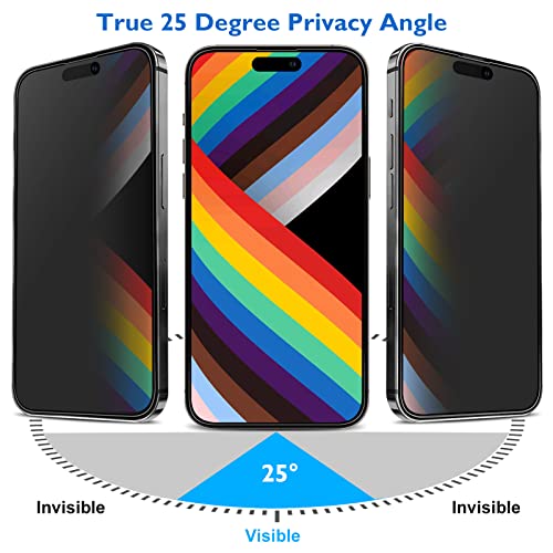 Mothca Matte Privacy Screen Protector for iPhone 14 Pro 6.1-inch 2022 with Alignment Sticker, Anti-Spy Anti-Glare Full Coverage Tempered Glass Anti-Fingerprint Shield Smooth & No Dark, Easy to Install