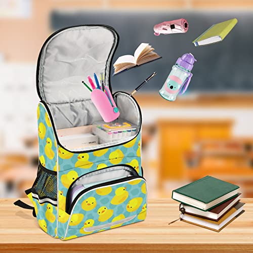 Joko Ivery Yellow Rubber Duck Kids Backpack for School Bookbag with Chest Clip for Girls Boys Elementary Travel