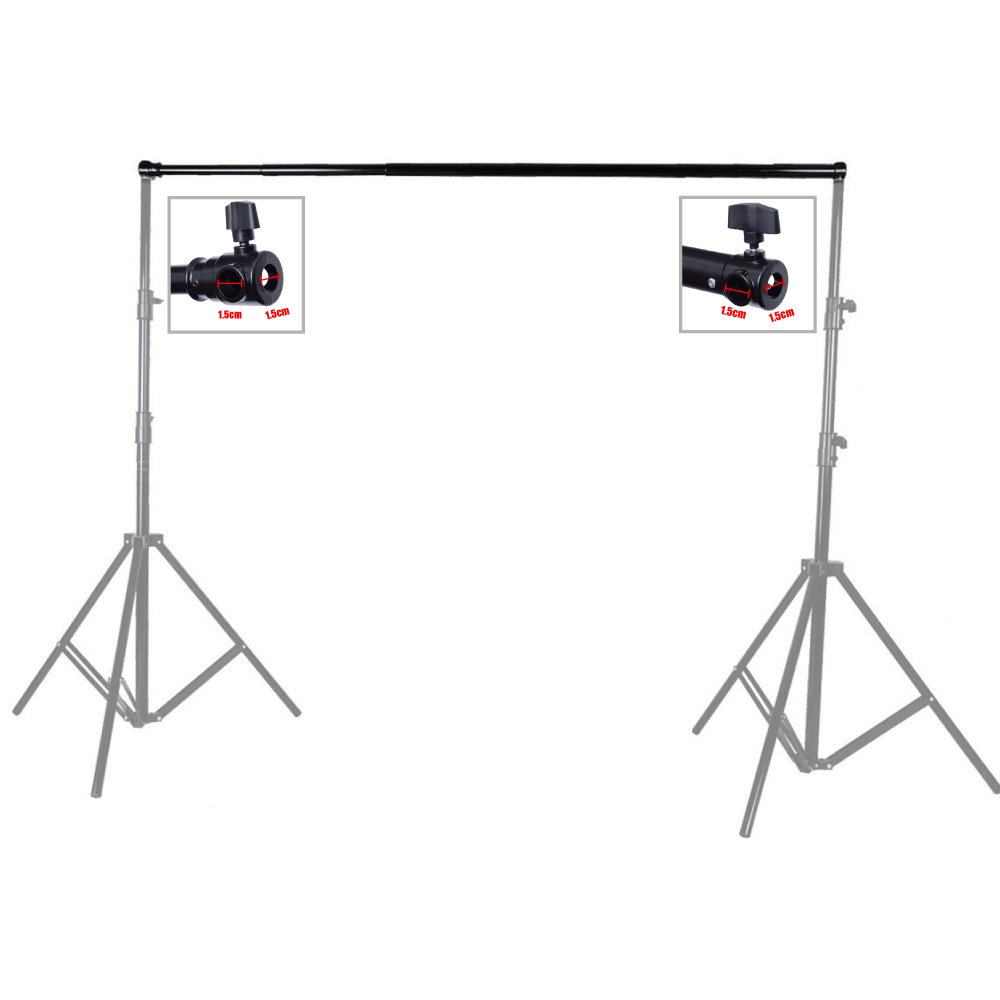 Fotoconic Pro 10 Feet/3M Aluminum Alloy 3 Section Telescopic Background Support Cross Arm Crossbar (Black)