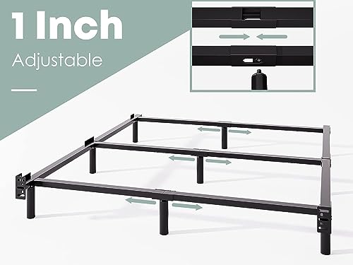 RLDVAY Full-Size Bed-Frame, 9 Inch Metal Bed-Frame-Full for Box Spring, Quick & Easy Assembly, Heavy Duty Full Bed Frame Noise Free, Black