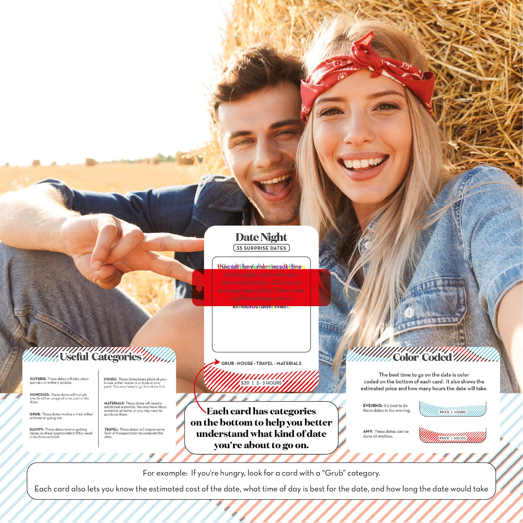 Fun & Adventurous Date Night Ideas - Romantic Couples Gift for: Girlfriend, Boyfriend, Newlywed, Wife, Husband, Him, Her or Anniversary