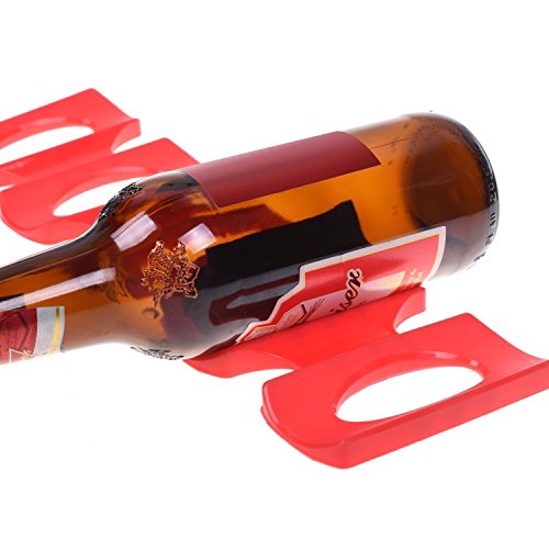 Topfun 2 Pack Bottle And Can Easy Stacker Foldable Wine Beer Racker Space Saver perfect for Kitchen Cabinet And Fridge Storage Rack