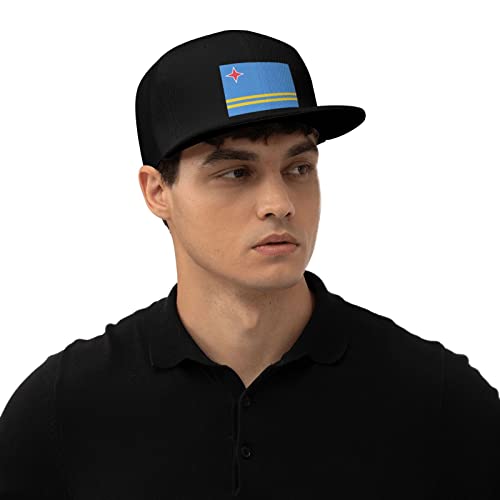 Flag of Aruba Hat Adult Adjustable Baseball Cap Trucker Hats Black