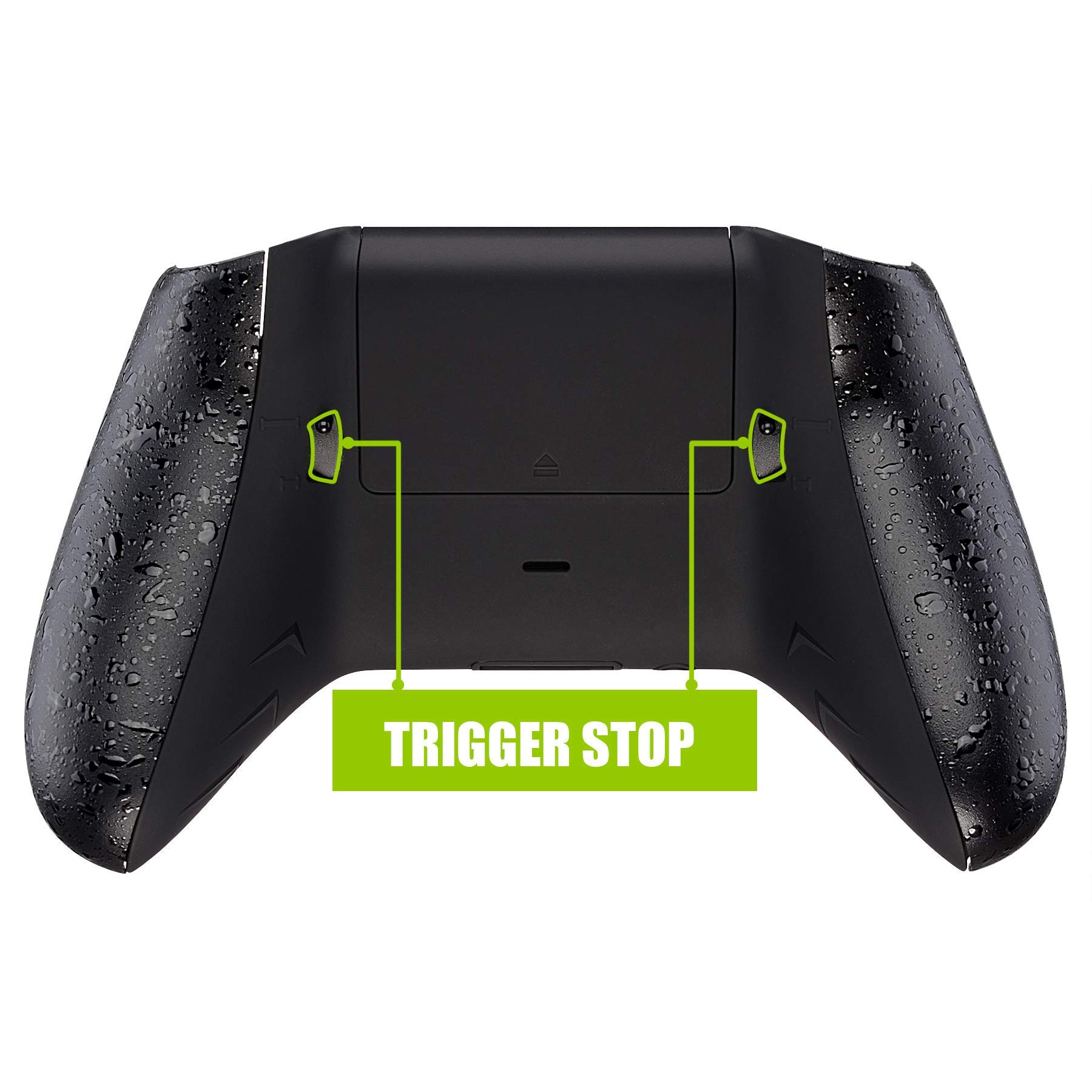 eXtremeRate FlashShot Trigger Stop Bottom Shell Kit & Orange Star Universe Patterned Faceplate Shell for Xbox One S & Xbox One X Controller Model 1708 - Controller NOT Included