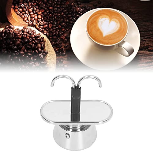 Haofy Stainless Steel Moka Pot, Stovetop Mini 2-Cup Moka Pot, 100ml Dual Pipe Stainless Steel Coffee Maker Anti Scald Nonslip Thickened Strainer Widely Used Mocha Pot