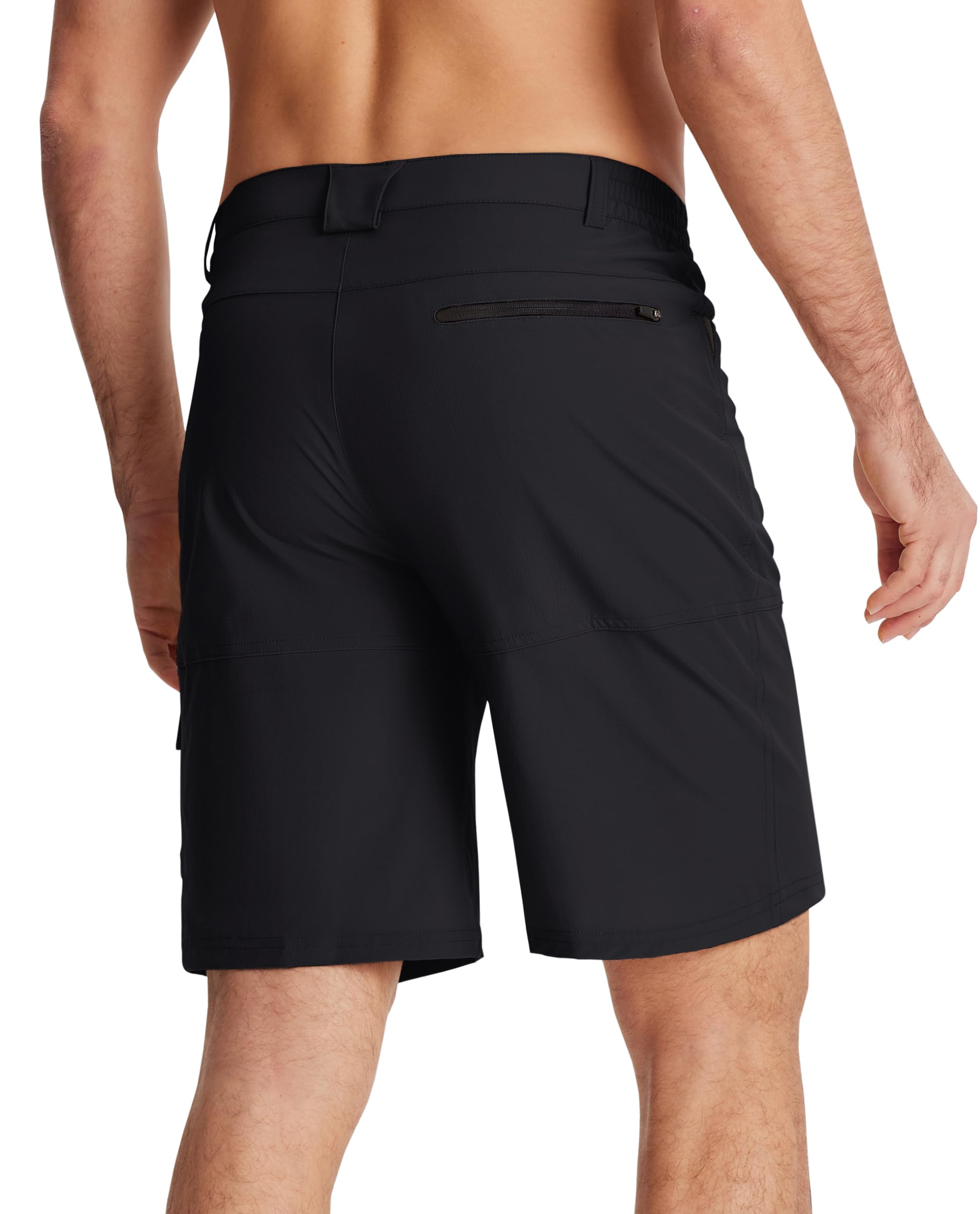 EKLENTSON Golf Shorts for Men Relaxed Fit Cargo Running Shorts with Pockets Hiking Cargo Shorts Water Blue