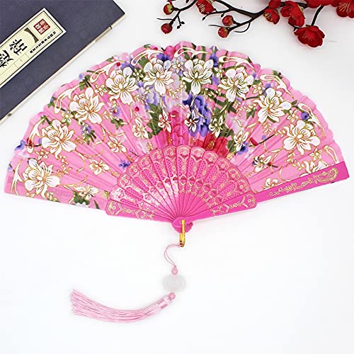 Folding Fan Vintage Pattern Chinese Style Hand Held Fans Silk Plastic Folding Fans Summer Wedding Party Fan Elegant Pattern Pocket Gift (8) (16)