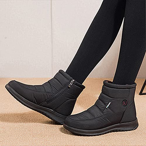 FASDNENDYS Women's Winter Boots Soled Fashion Colorblock Women's Thick Wedges Shoes Boots Short Women's Boots Short Tan S