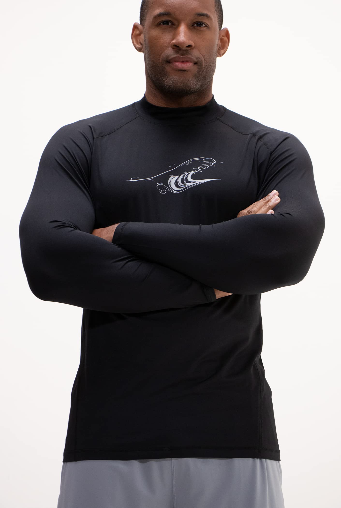 DEVOPS Men's Rashguard Long Sleeve (Black/White)