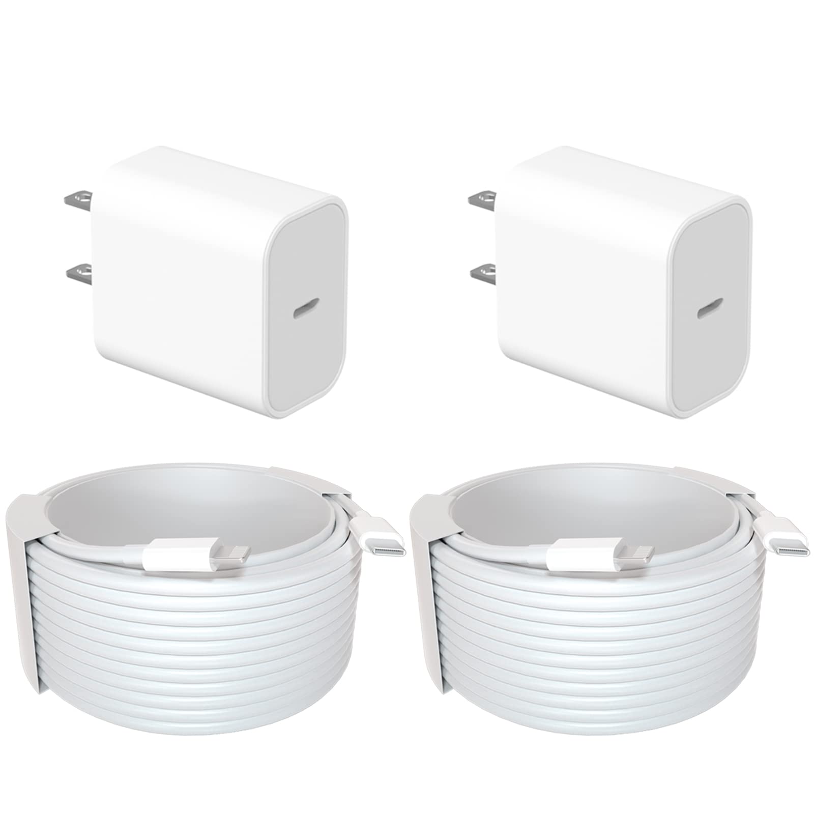 iPhone Charger Fast Charging 2-Pack, [Apple MFi Certified] Long Lightning Cable 10-Ft, 20W PD USB C Wall Charger Block Compatible with iPhone 14 13 12 11 Pro Max/Plus/Mini/SE 2020/2022/Xs Max/iPad