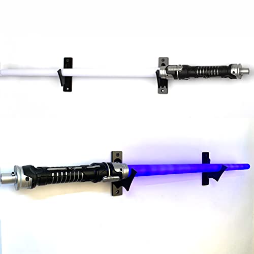 WANLIAN Lightsaber Wall Mount Acrylic Lightsaber Stand Wall Mounted Sword Stand Display Lightsaber Storage Exhibition Wall Mounted Lightsaber Stand(Black)