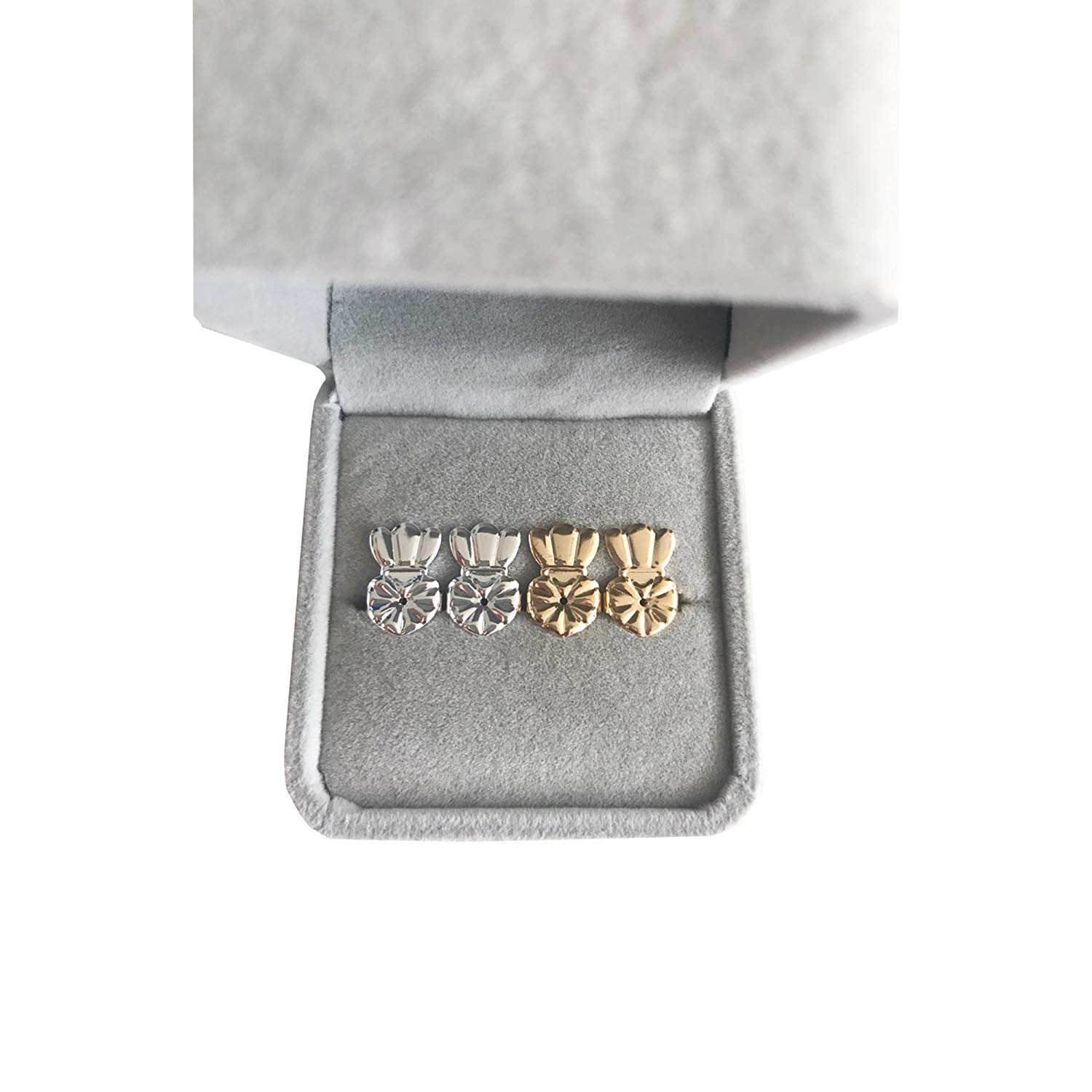 Earring Backs for Droopy Ears - Earring Lifters (2 Earring Lifters + 2 Earring Backs + Jewelry Box) - Earing Backs Secure Rubber - Earring Backs Rubber Earring Backs Clear Earring Backs Replacements