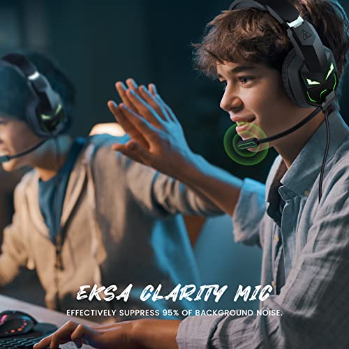EKSA Bluetooth Headset for PC, Wireless Computer Headphone with Environmental Noise Cancelling Microphone & 2.4G USB Dongle, 57H Playtime, Business Headset for Laptop, Zoom