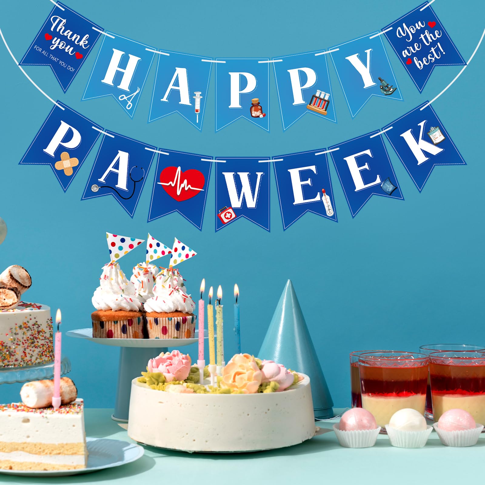 Happy PA Week Banner, Physician Assistant Appreciation Week Party Decor, Physician Assistant Week Party Decorations (Pre-strung)