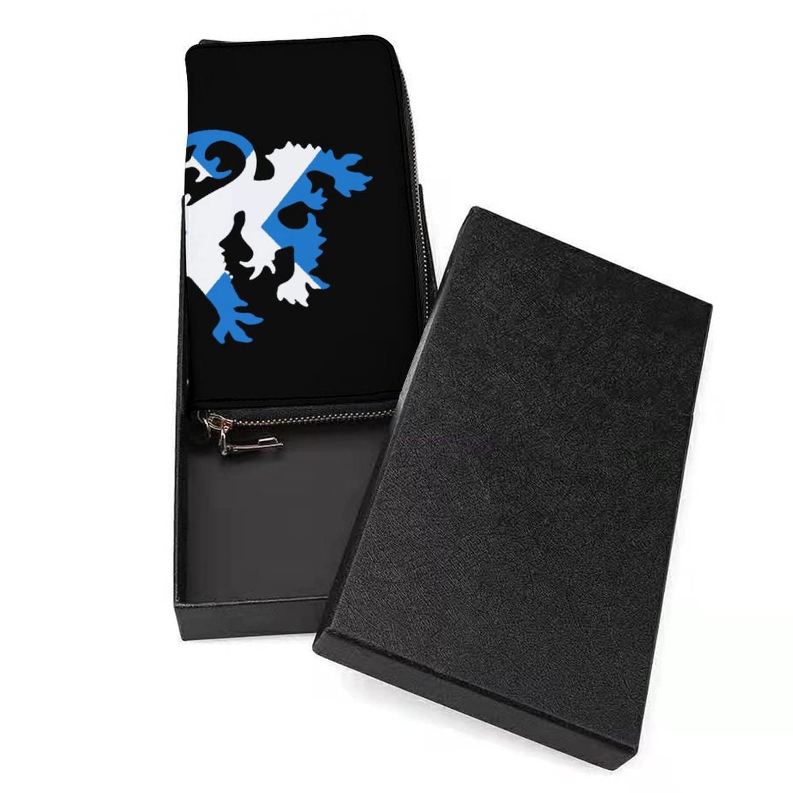 FunnyStar Lion Rampant Scotland Scottish Women's Long RFID Hand Wallet Wristlet Clutch Purse PU Leather Handbag with Wrist Strap