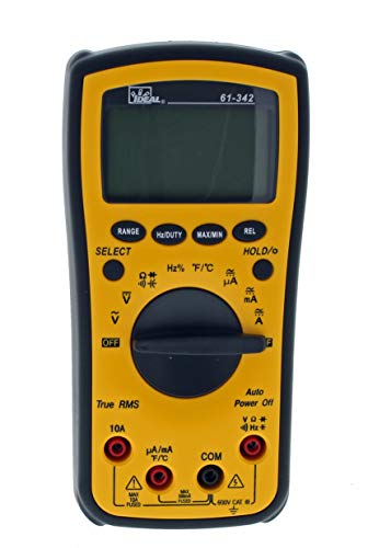 IDEAL INDUSTRIES INC. 61-342 Test-Pro Digital Multi-Meter with TRMS, Temp, Cap, Hz, Backlight, CATIII for 600v, Yellow