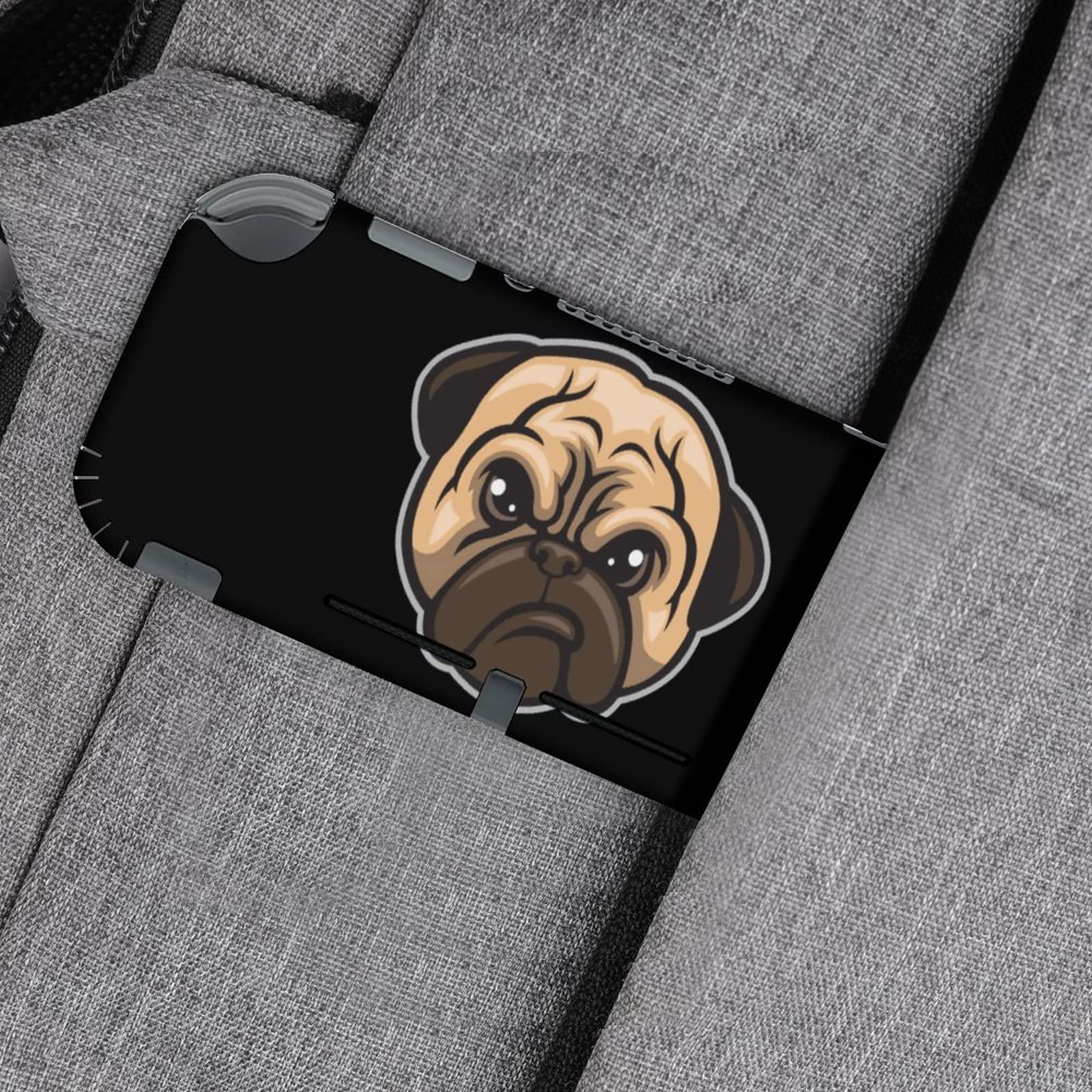 FunnyStar Pug Dog Head Stickers Decals Cover Fashion Game Skin Sticker Skin Protector Full Set Compatible with for Switch Lite