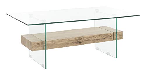 Safavieh Home Kayley Natural and Glass Coffee Table