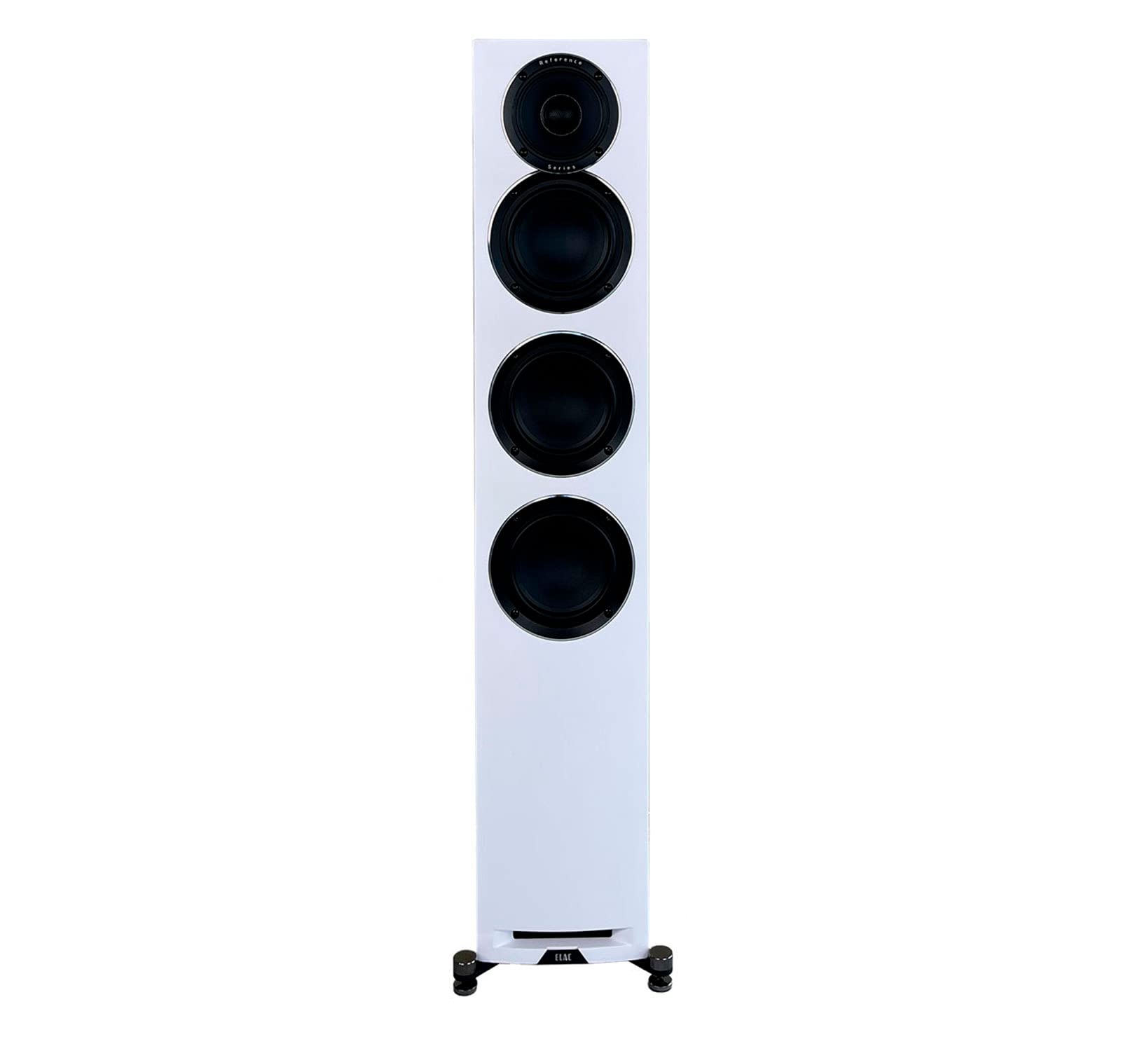 ELAC Uni-Fi Reference 3-Way 5-1/4" Floor Standing Speaker, Oak or Walnut Tower Speaker for Home Theater and Stereo System, White Baffle with Oak Sides
