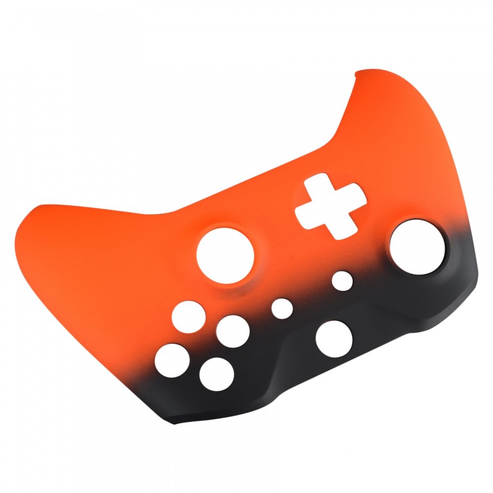 eXtremeRate Shadow Orange Soft Touch Grip Front Housing Shell for Xbox One Wireless Controller 1708, Replacement Parts Top Faceplate Cover for Xbox One S/X Controller - Controller NOT Included