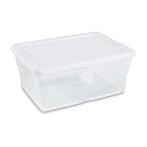 Storage Box Filinydf Organizers and Shoe organizer Plastic bins with lids Moving boxes containers drawers drawers, White, 16 Quart (7345291)