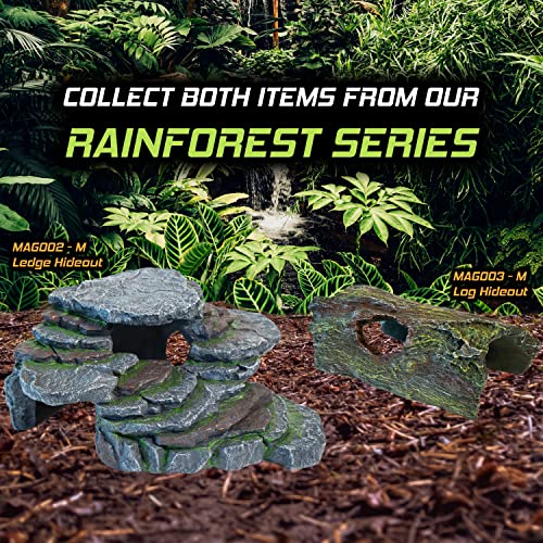 Magtara Cliff & Cave Hideout Rainforest Series - Reptile Ledge Hide, Basking Rock, Terrarium & Aquarium Decor, Decorative Resin for Lizards, Fish, Snakes, Amphibians, Small Animals