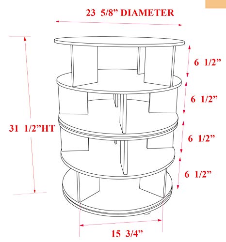 KB Designs - Revolving 16 Pair Shoe Rack Storage Organizer, Chocolate