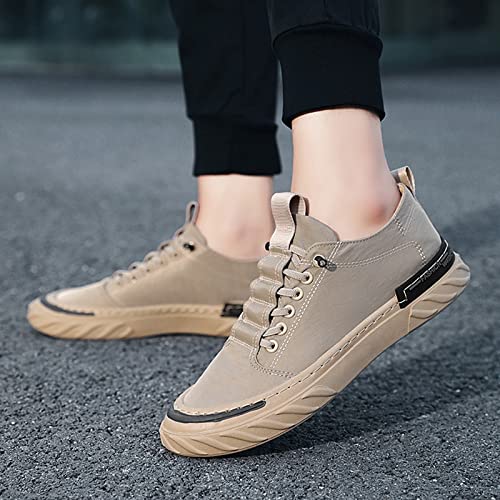 FASDNENDYS Men Low Top Breathable Casual Sport Shoes Popular Mens Shoes Khaki