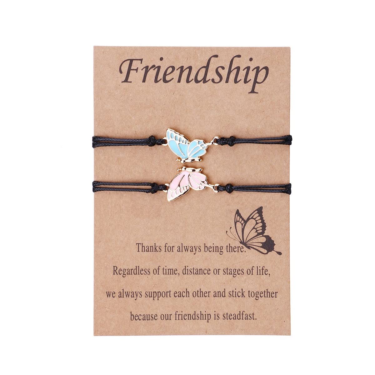 DOYYCA Friendship Bracelets Matching Best Friend Bracelet for 2 Women BFF (Butterfly 1)