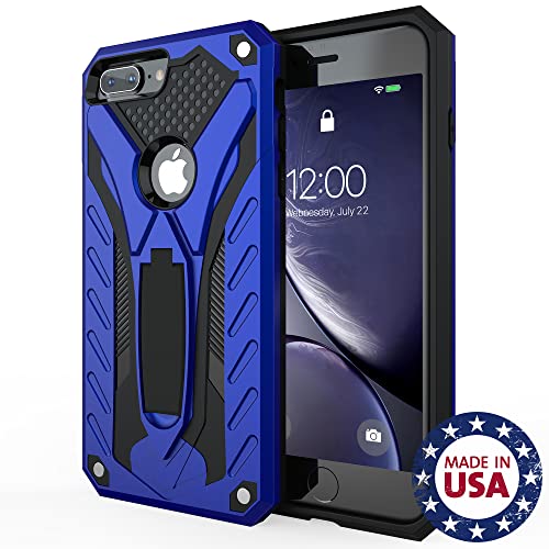 Kitoo Made in USA Defender Designed for iPhone 6 Plus/iPhone 6S Plus Eco-Friendly Case with Kickstand, Military Grade Shockproof 12ft. Drop Tested - Blue