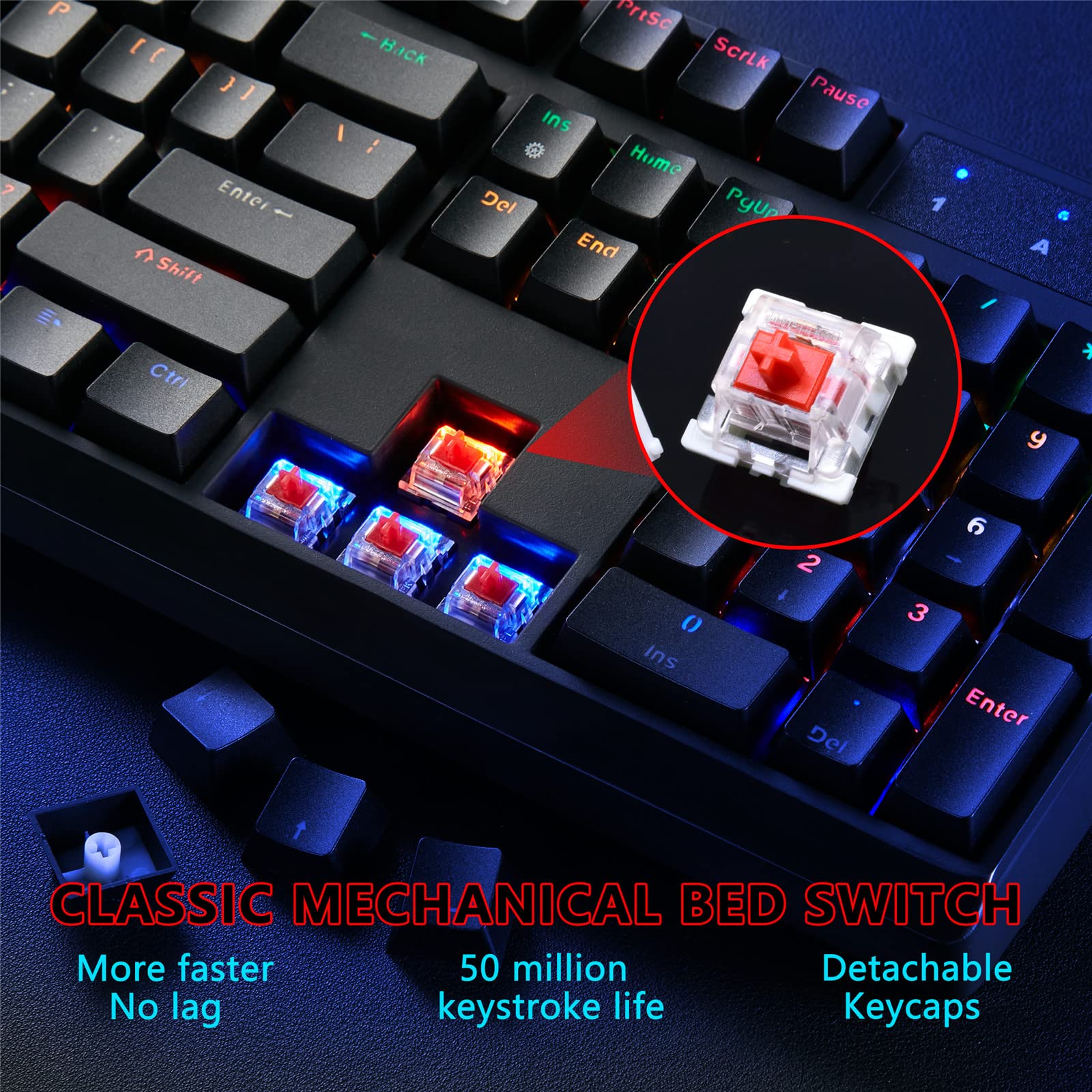 Gaming Keyboard and Mouse Combo, True RGB Backlit Office Keyboard, 104 Keys Metal Panel USB Wired Keyboard for Windows Laptop PC,Value Combo Set [New Version]