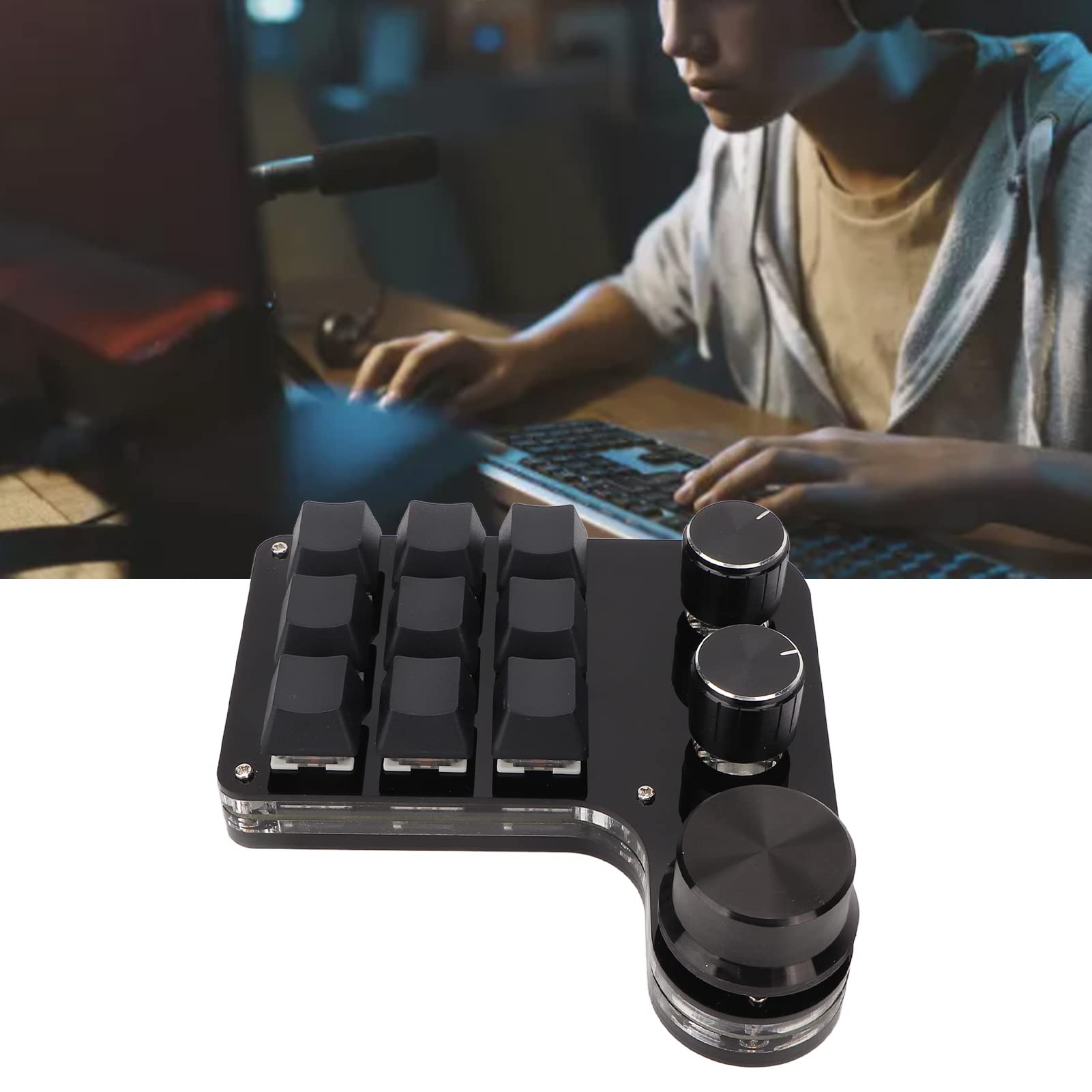 Gaming Keyboard, 9 Keys Plug and Play Mini Keyboard for Video Editing