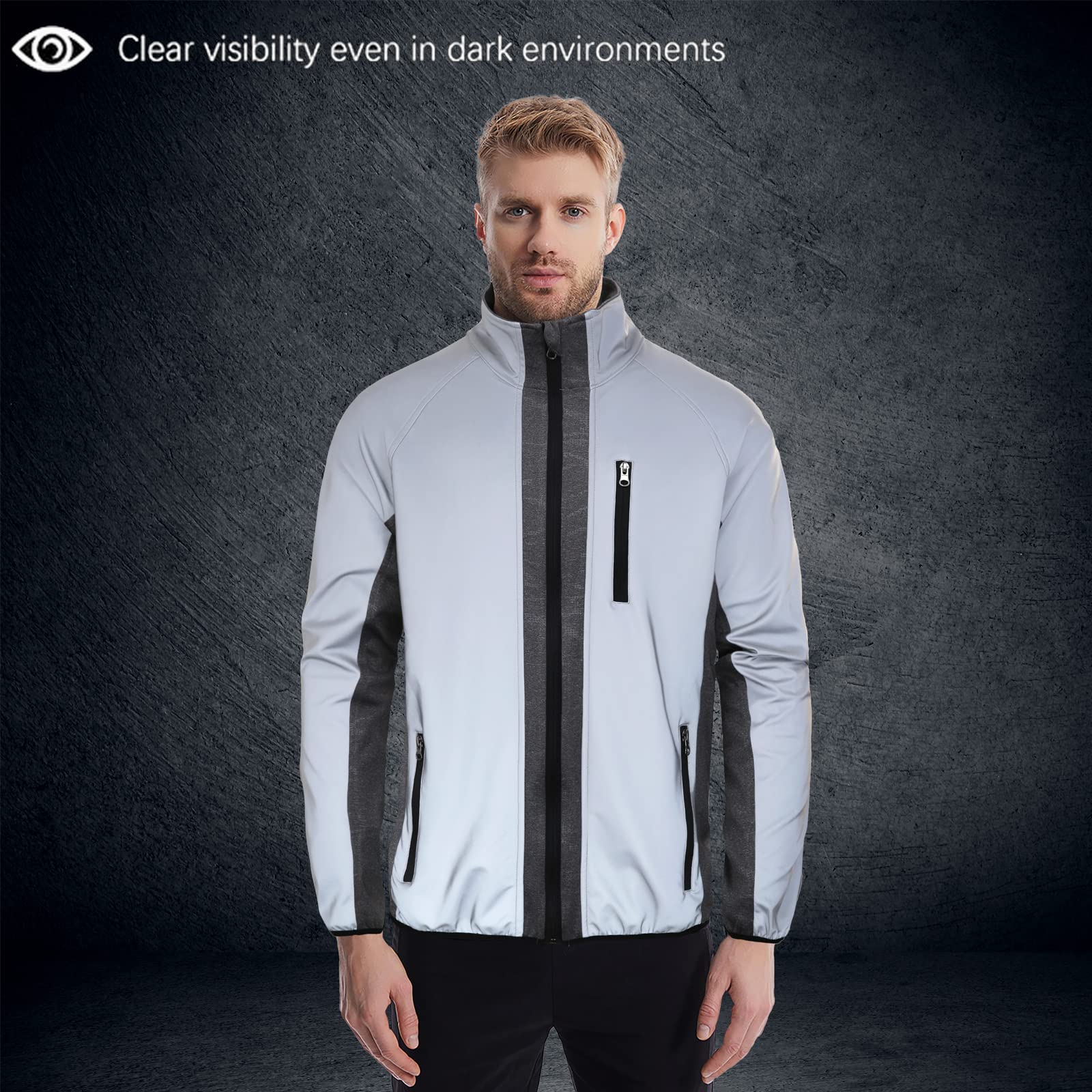 DFTD High Visibility (Hi Viz) Breathable Reflective Cycling Jacket & Running Sport Jacket Men Lightweight