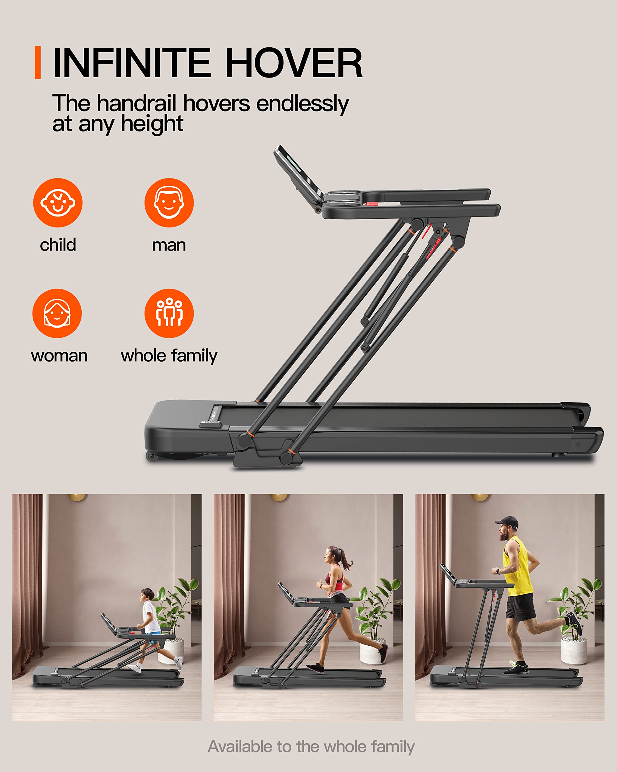 Folding Treadmill TODO 2.25HP Walking Running Portable Machine for Home and Office Install Free 265 lbs Capacity with Bluetooth Speaker
