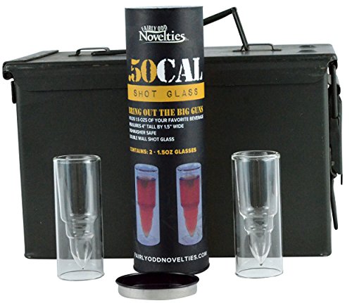 Fairly Odd Novelties .50 Caliber Bullet Shot Glass (Set of 2), Clear