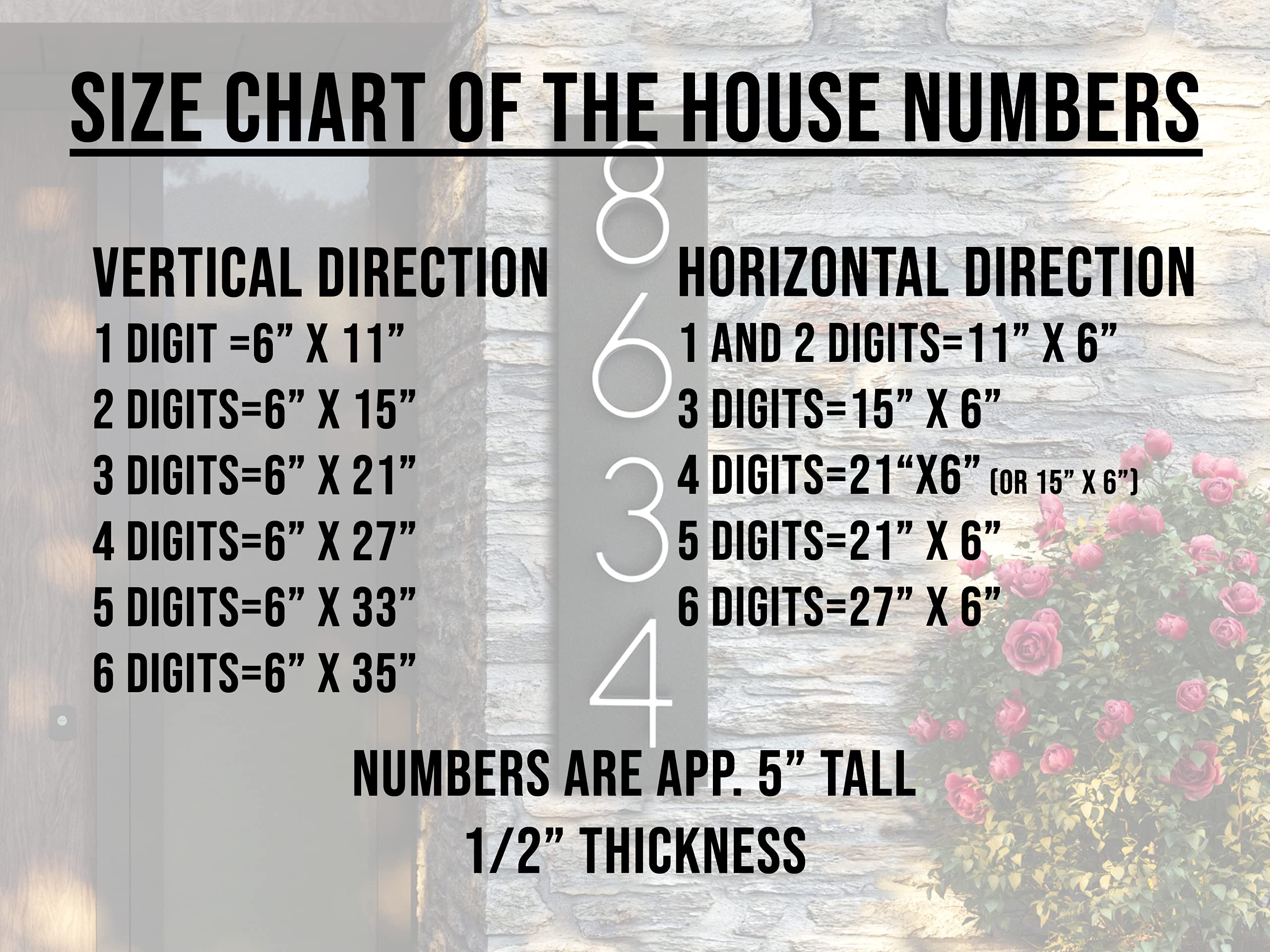 House Numbers | Address number in Vertical and Horizontal mode | Address plaques for outside | Personalized gift | Housewarming gift idea | Address signs | Modern house numbers